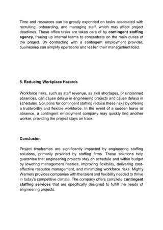 How Do Engineering Staffing Solutions Impact Project Timelines | PDF
