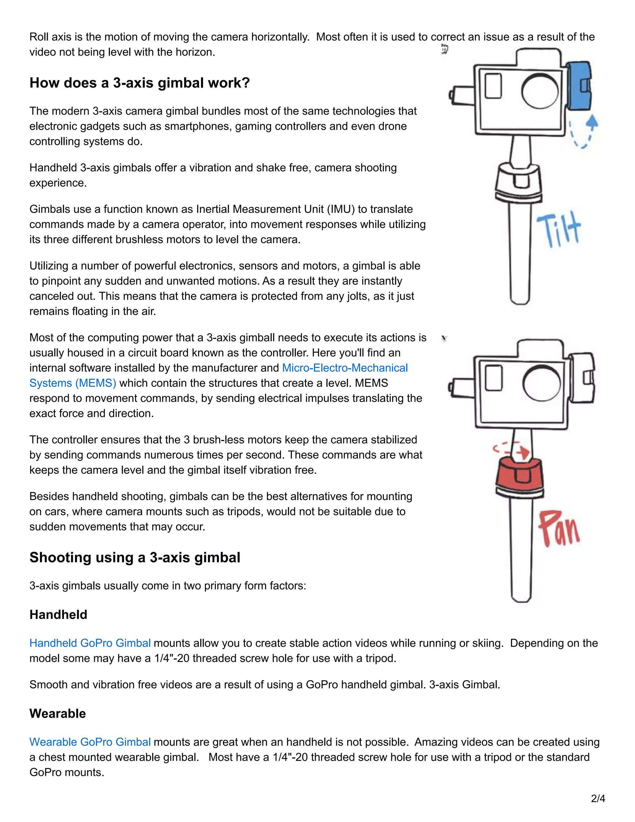 How does a 3 axis gimbal work - gopro-gimbal | PDF