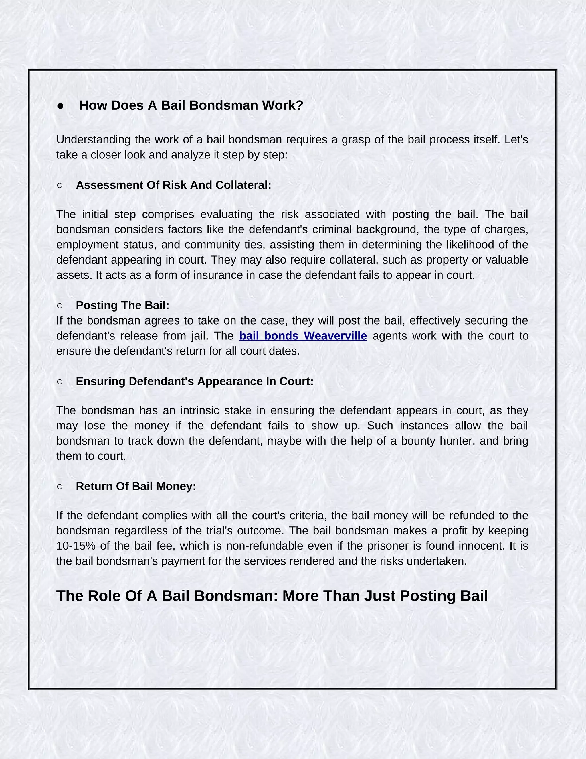 How Does A Bail Bondsman Operate? | PDF