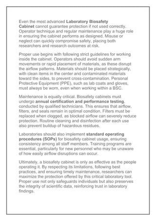 How Does a Biosafety Cabinet -ziebaq technology | DOCX