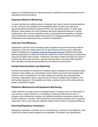How does a computer vision development company improve workplace safety ...