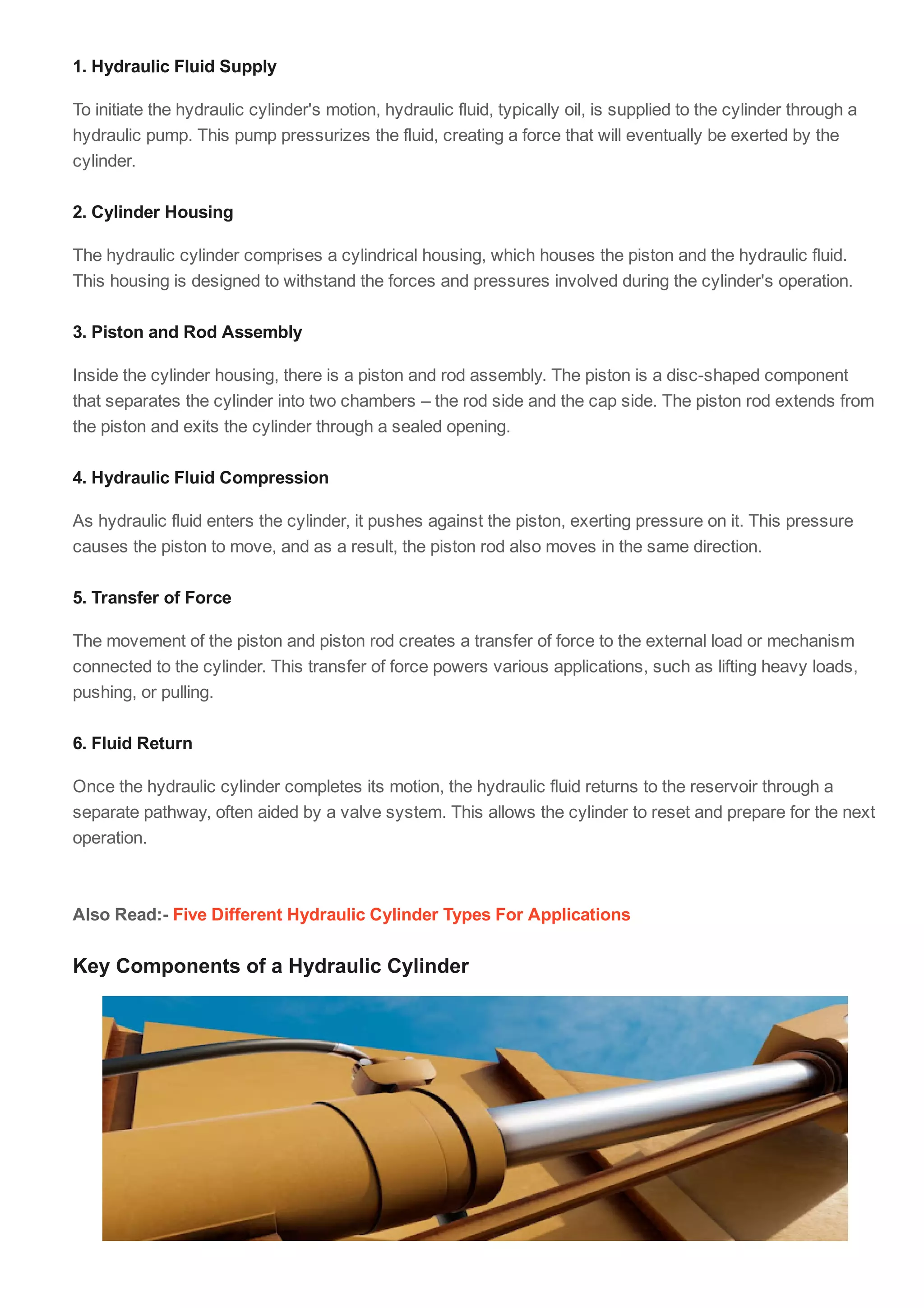 How Does a Hydraulic Cylinder Work? | PDF