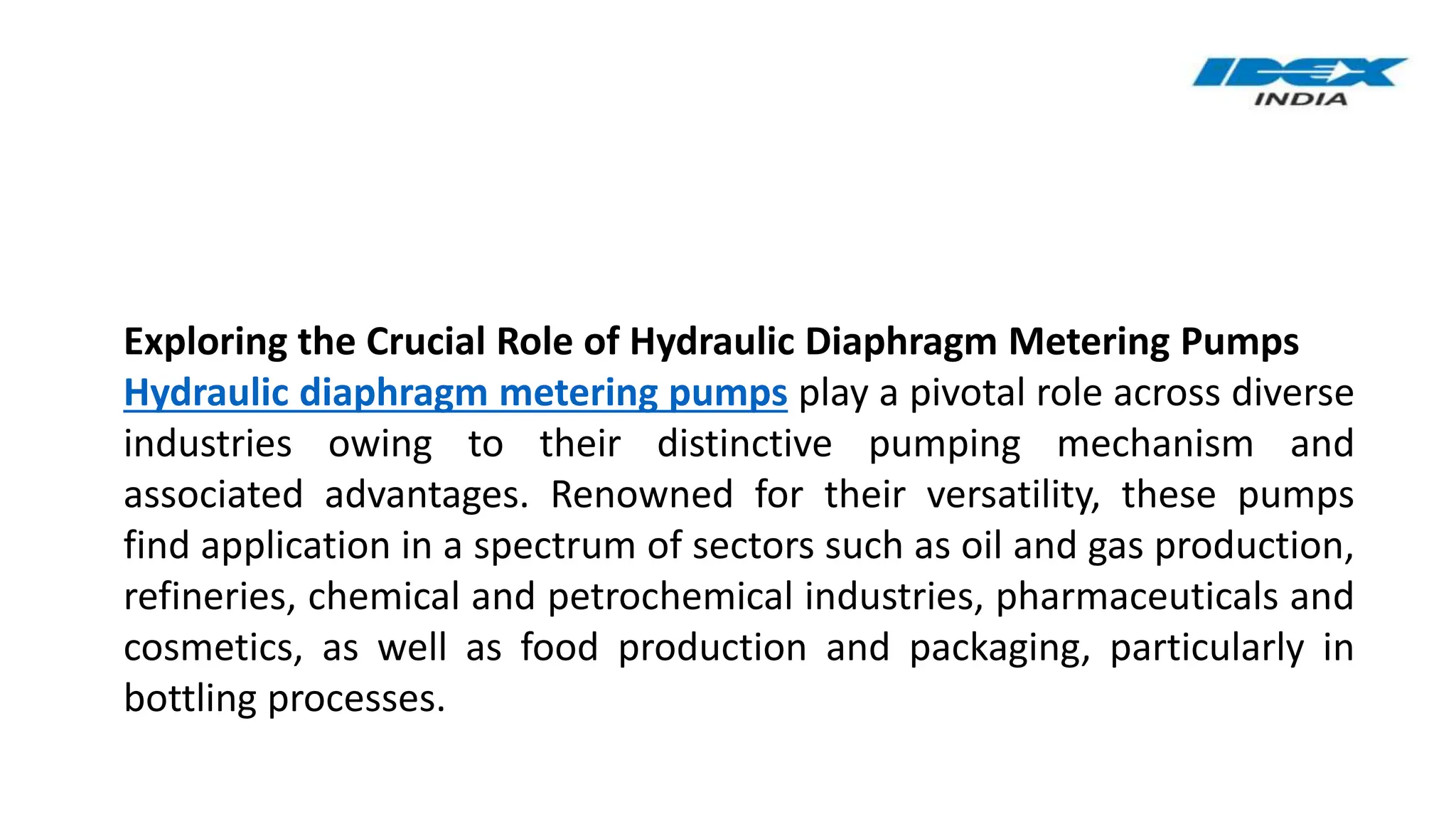 How does a hydraulic diaphragm metering pump work.pptx