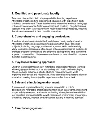 How Does an Affordable Preschool Ensure Quality Education.docx