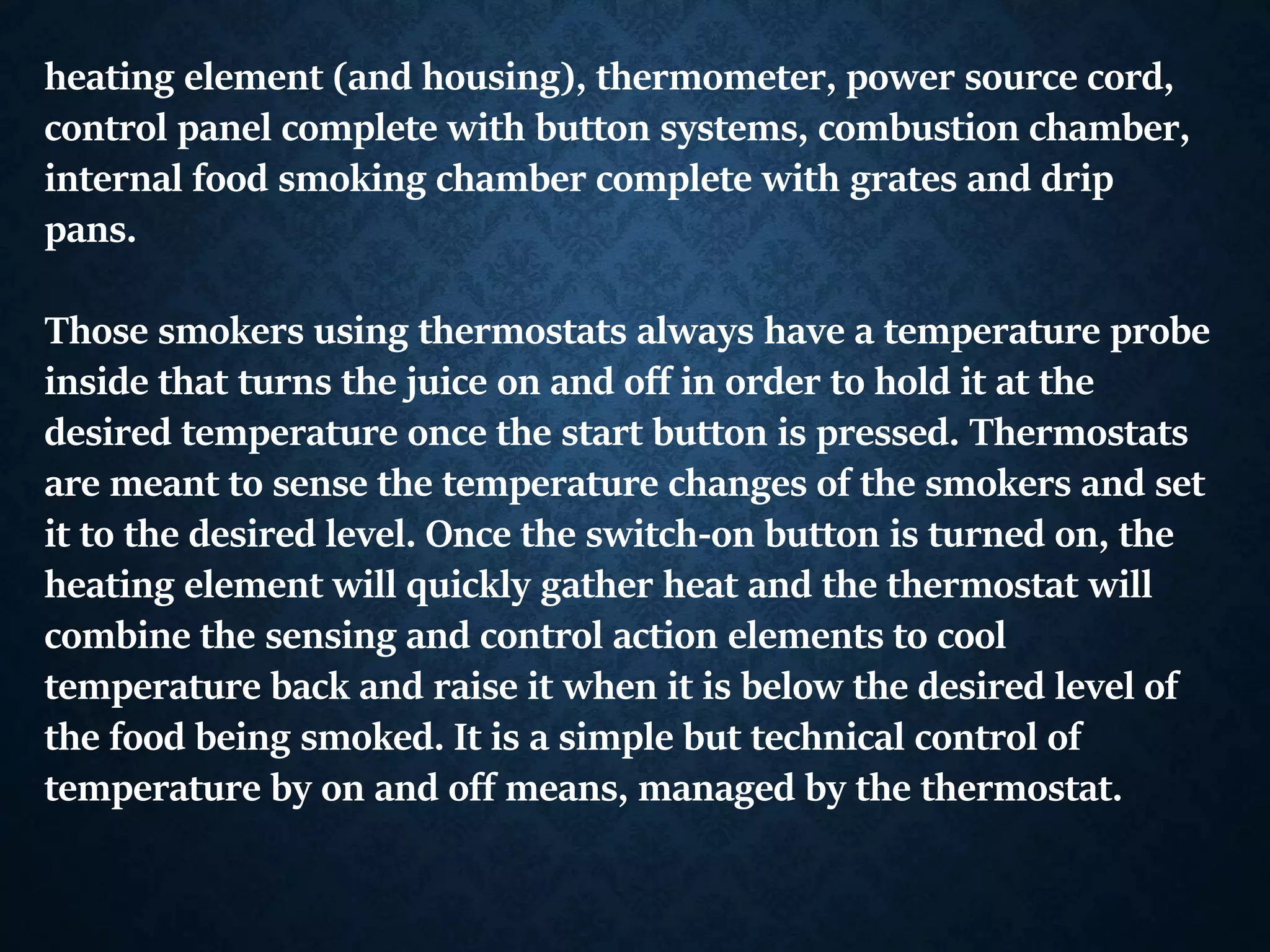 How does an electric smoker work | PPTX