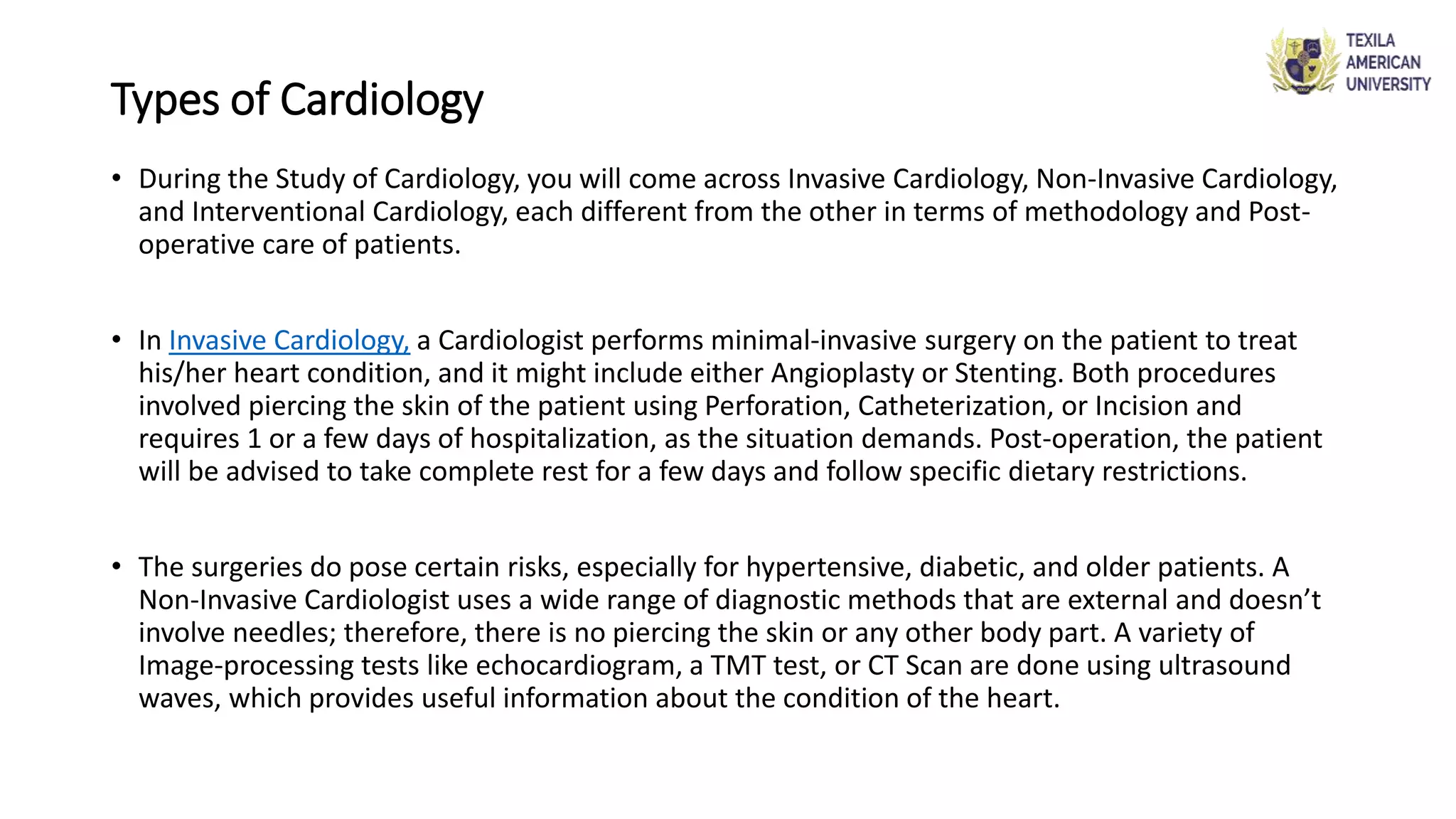 difference between invasive and non-invasive cardiology | PPTX