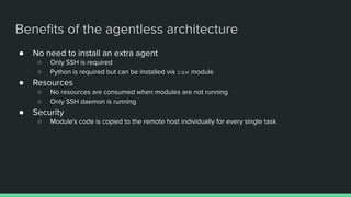 How does Ansible's agentless architecture work? | PPT