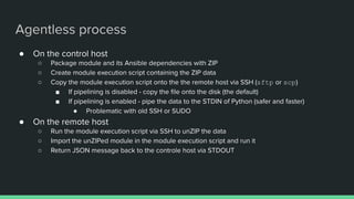 How does Ansible's agentless architecture work? | PPT