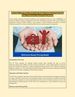 How Does a PC Pricer Work in the Modern Healthcare Field Along With a Reference-based Pricing ...