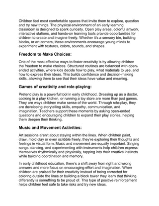 How does a Pre Nursery School encourage creativity in young children.docx