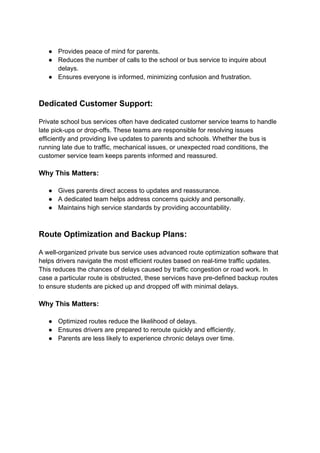 How does a private school bus service handle late pick-ups or drop-offs ...