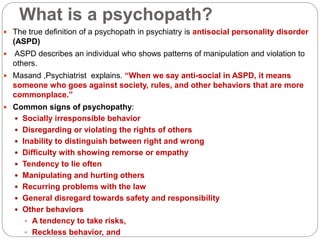 How does a psychopath women behave | PPT