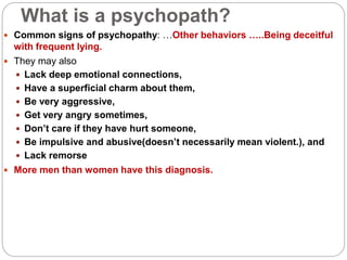 How does a psychopath women behave | PPT
