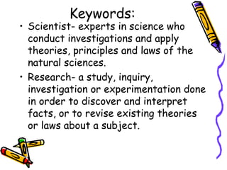 How does a scientists work | PPTX