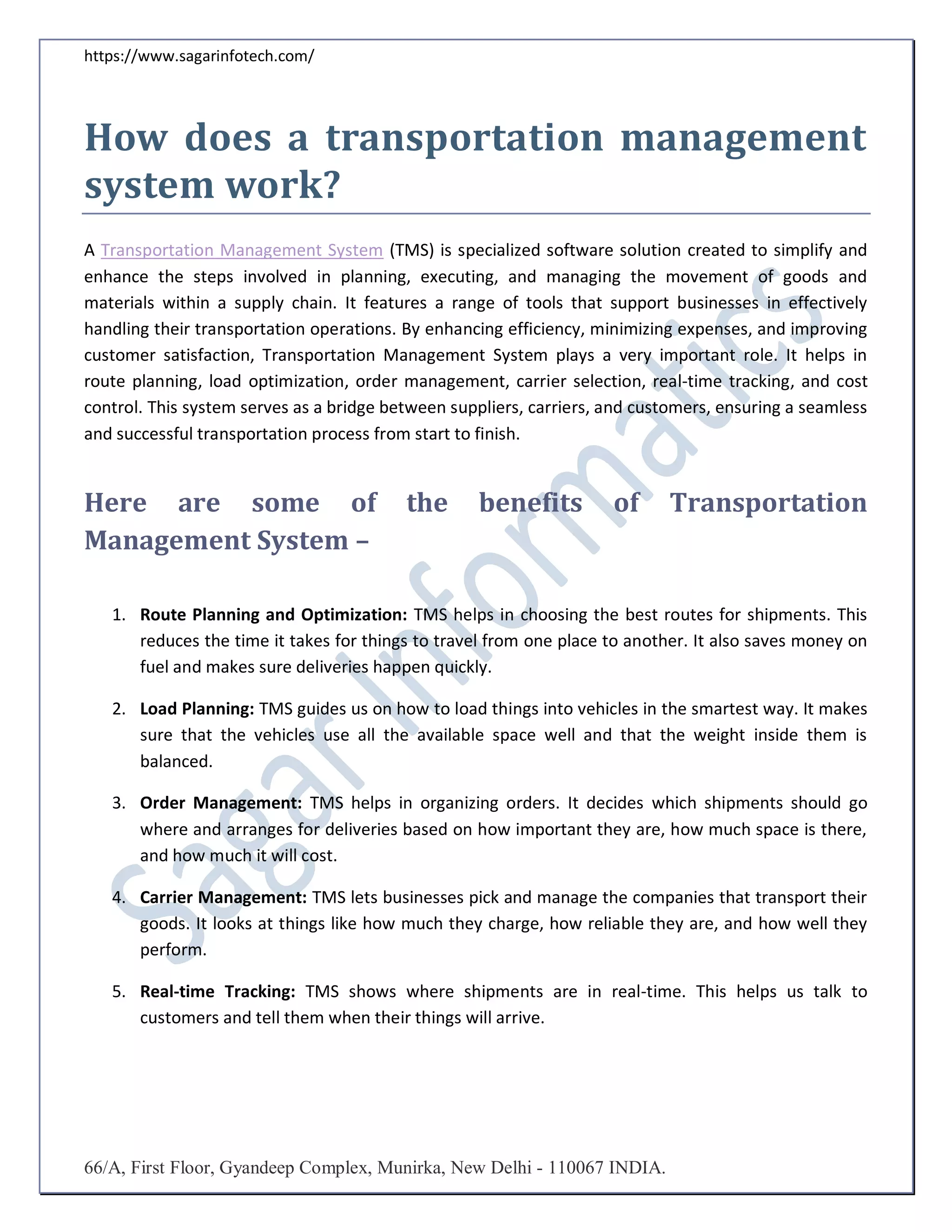 How does a transportation management system work | PDF