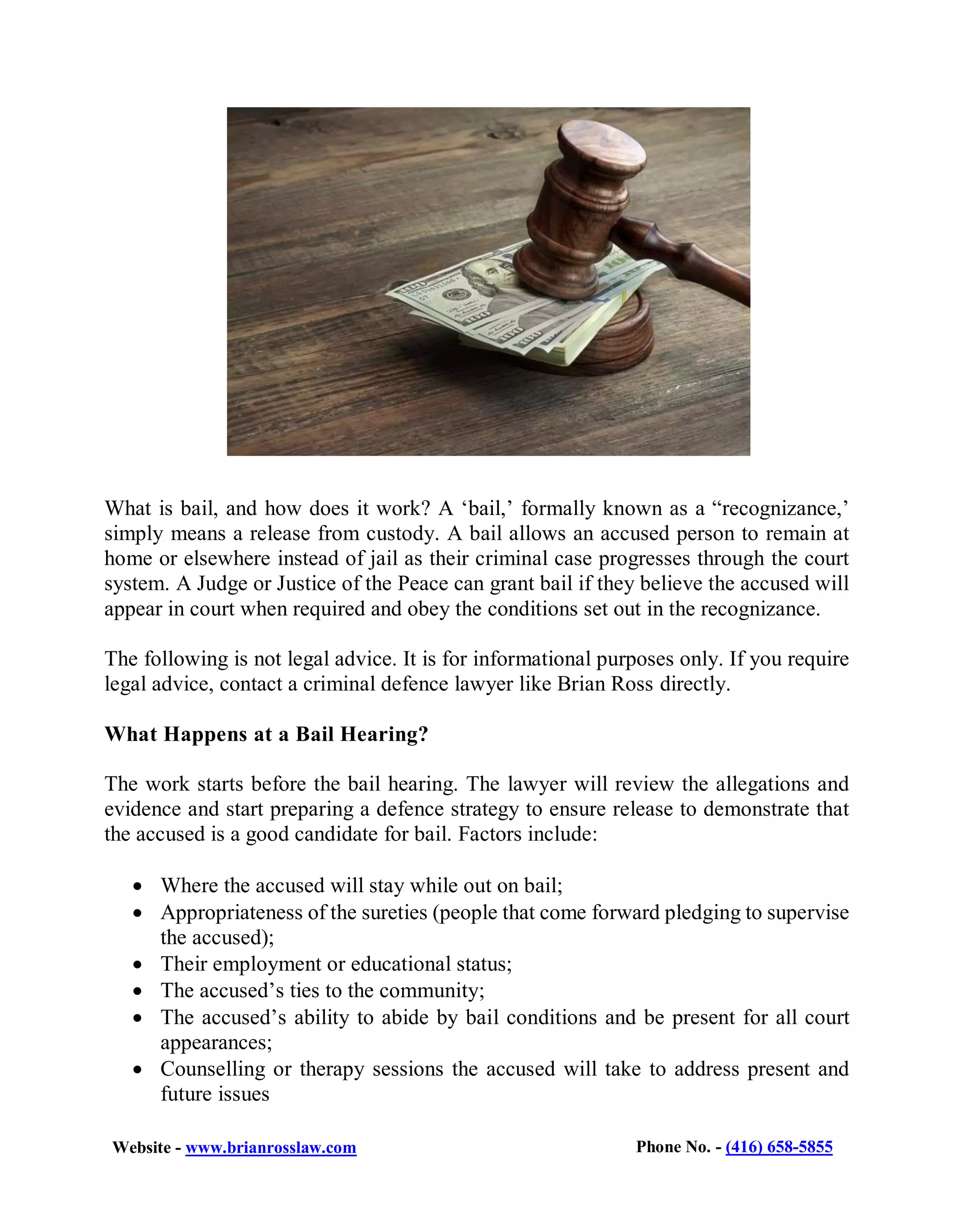 What is Bail & How Does it Work? Bail in Canada Explained | PDF
