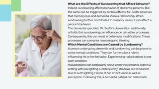 How does Behavior Change during Sundowning in Dementia – Praby Sodhi | PPTX