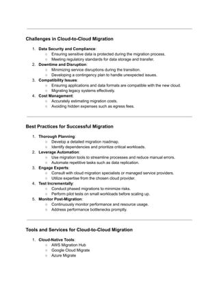 How does cloud-to-cloud migration impact business operations? | PDF