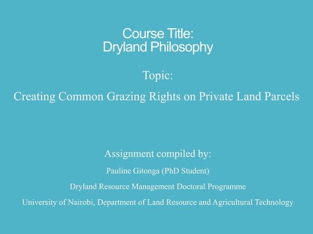 How does common property rights in private land work?? | PPTX ...