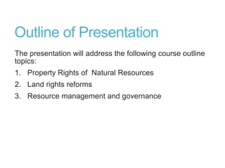 How does common property rights in private land work?? | PPTX ...