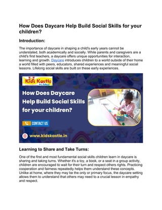 How Does Daycare Help Build Social Skills for your children.docx