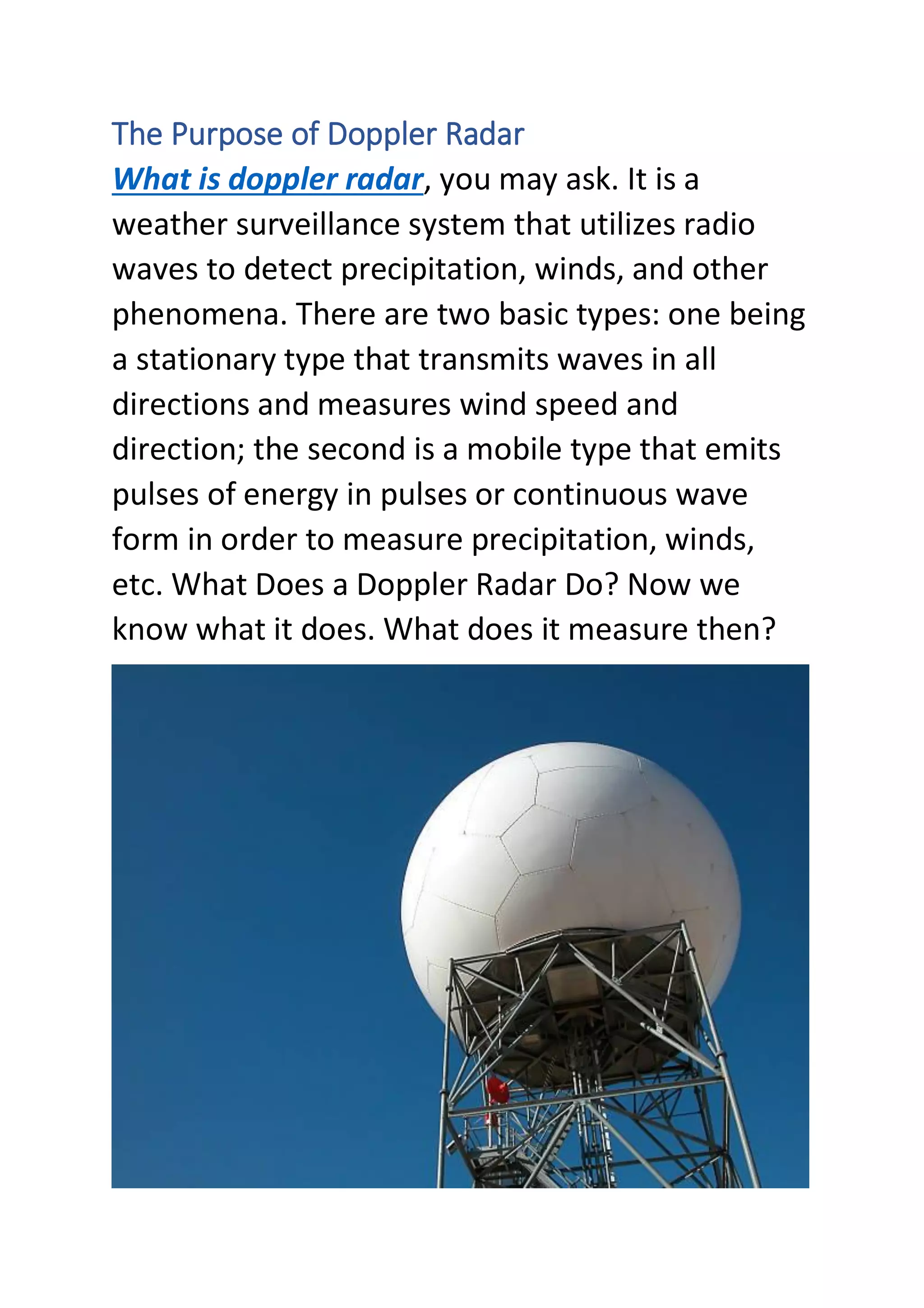 How Does Doppler Radar Work | PDF | Weather | Science