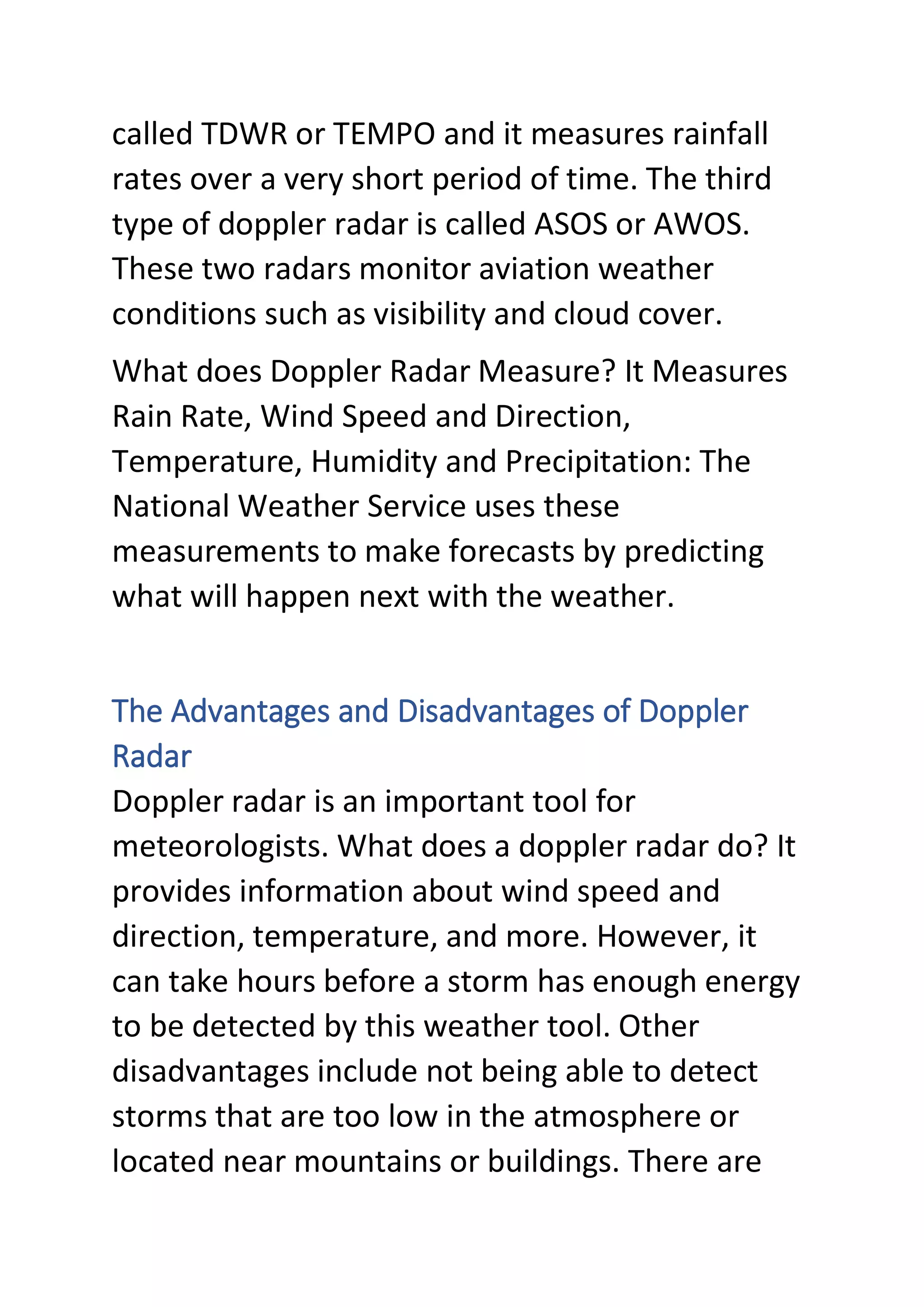 How Does Doppler Radar Work | PDF | Weather | Science
