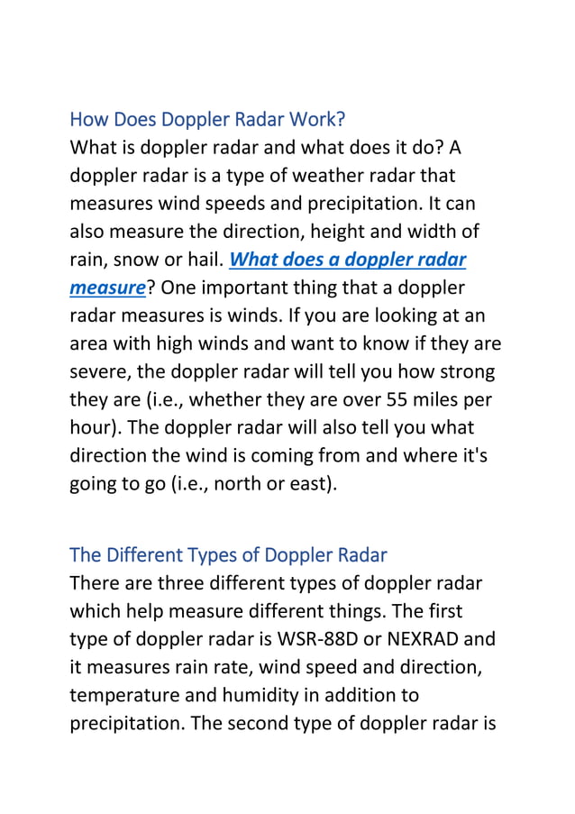 How Does Doppler Radar Work | PDF | Weather | Science