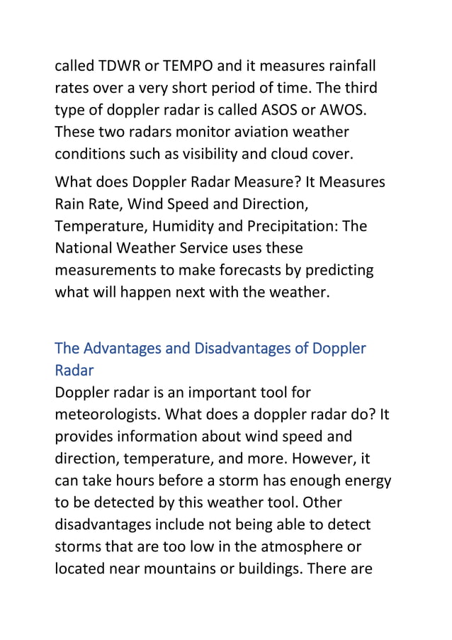 How Does Doppler Radar Work | PDF | Weather | Science