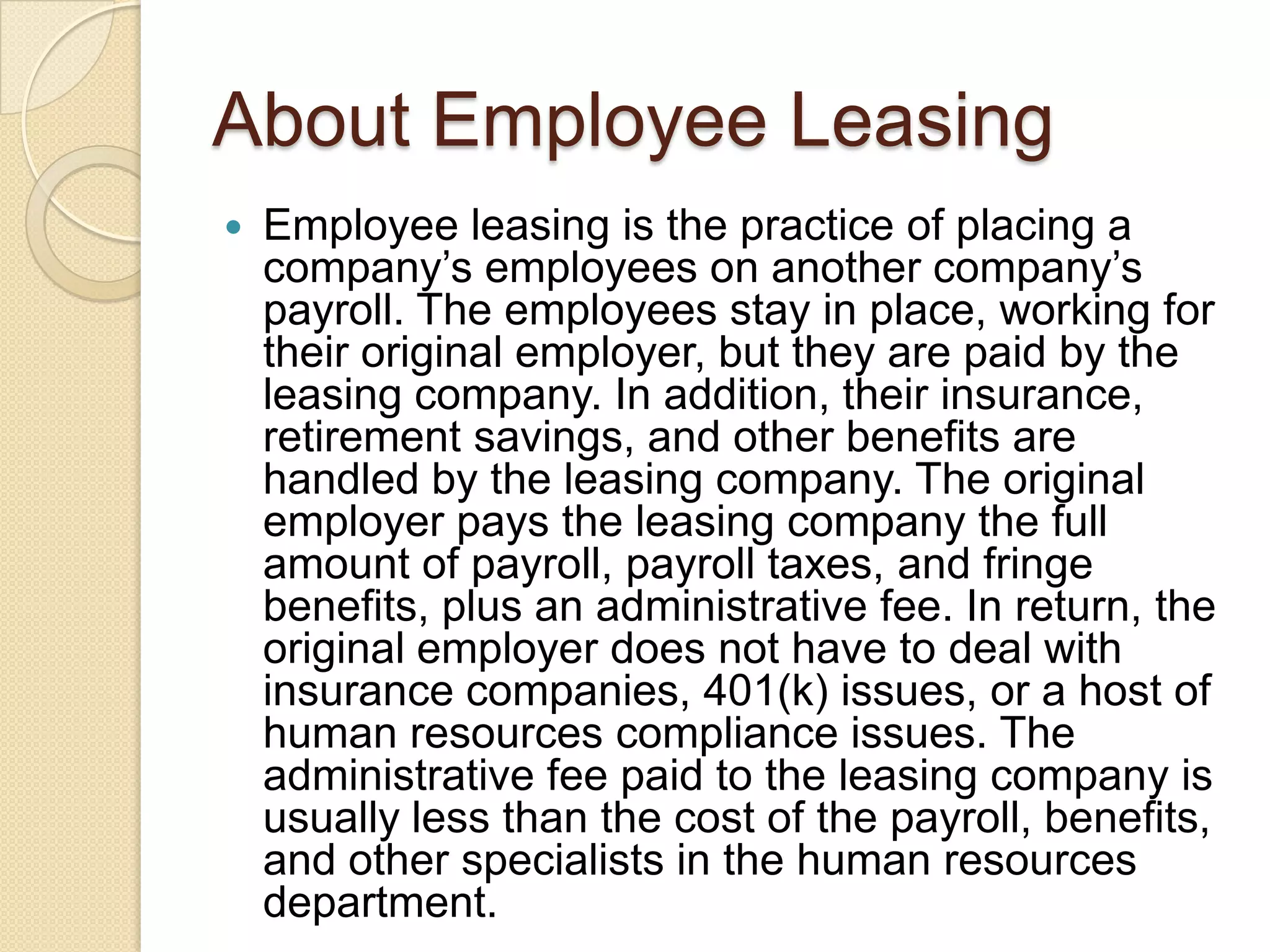 How Does Employee Leasing Work? | PPTX