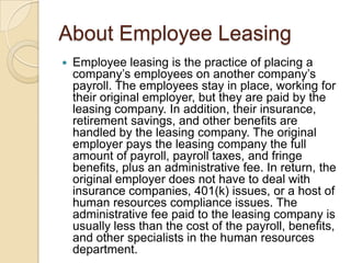 How Does Employee Leasing Work? | PPTX