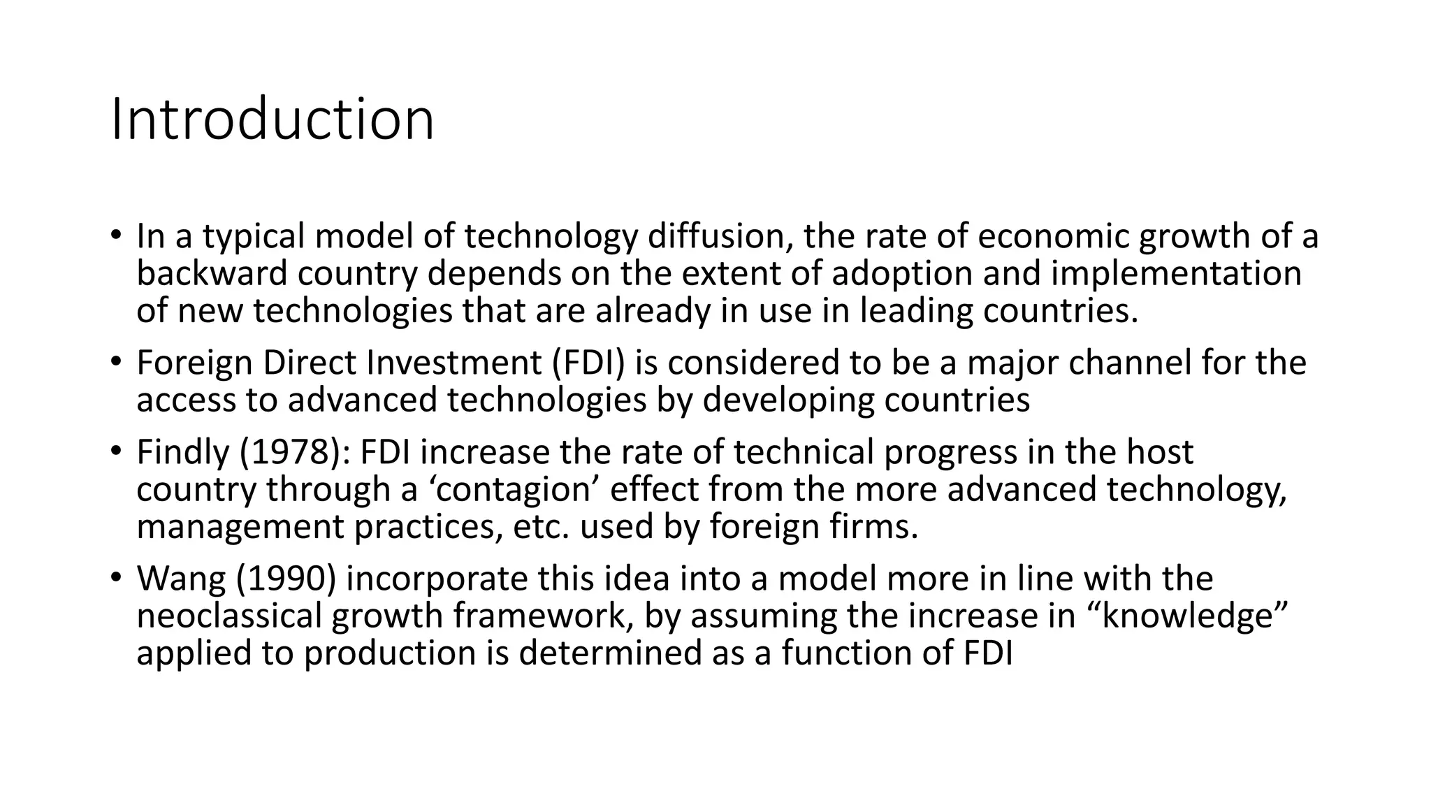How does foreign direct investment affect economic growth | PPTX