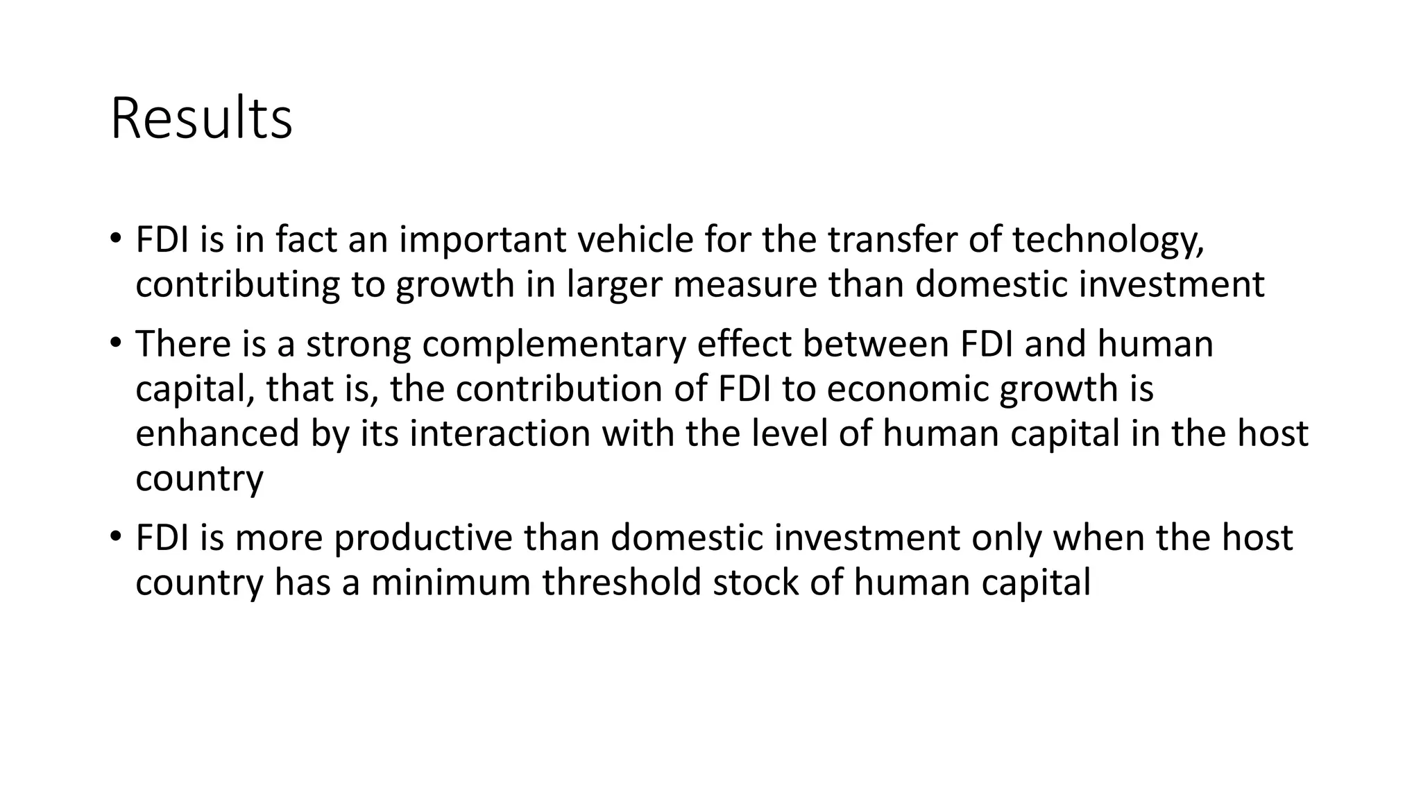 How does foreign direct investment affect economic growth | PPTX