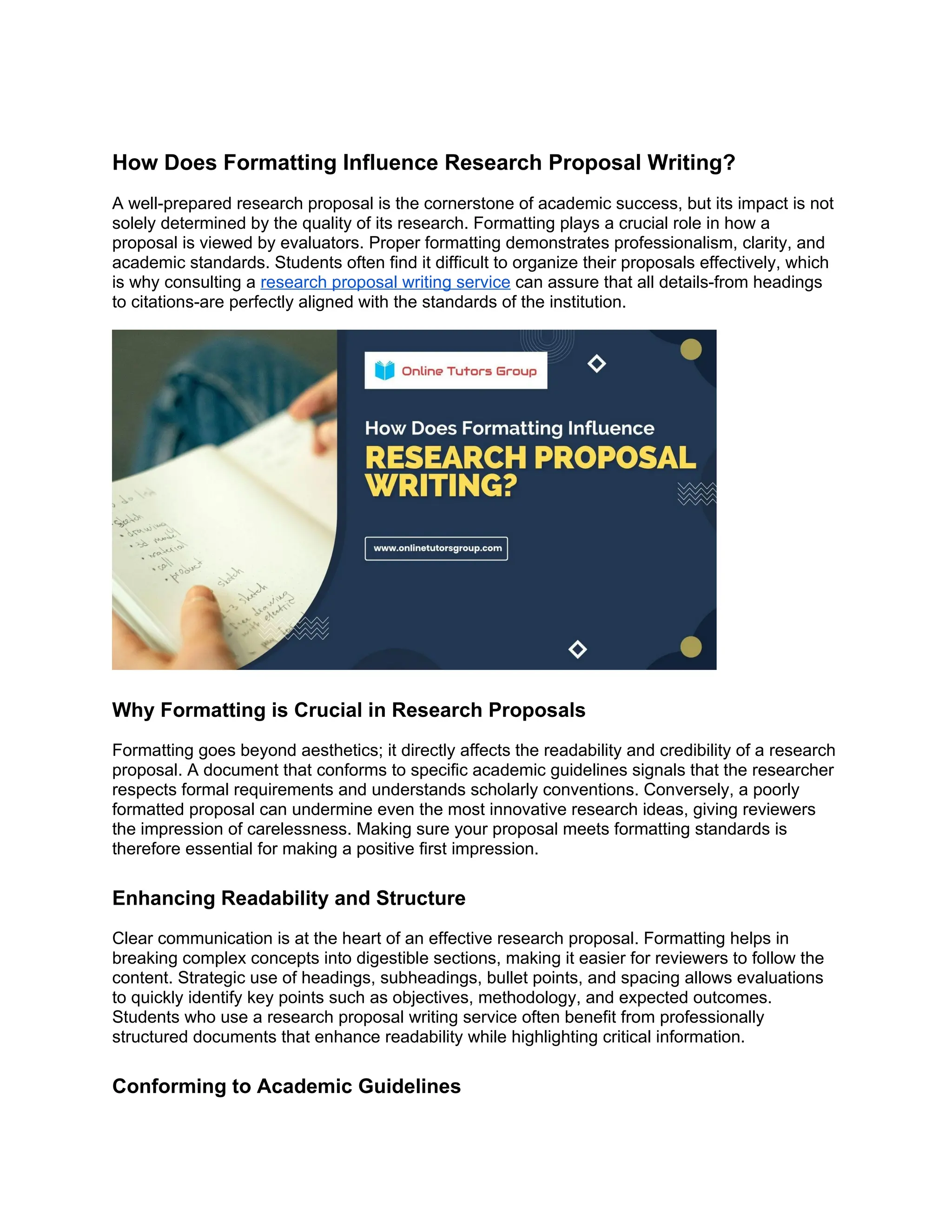 How Does Formatting Influence Research Proposal Writing.docx