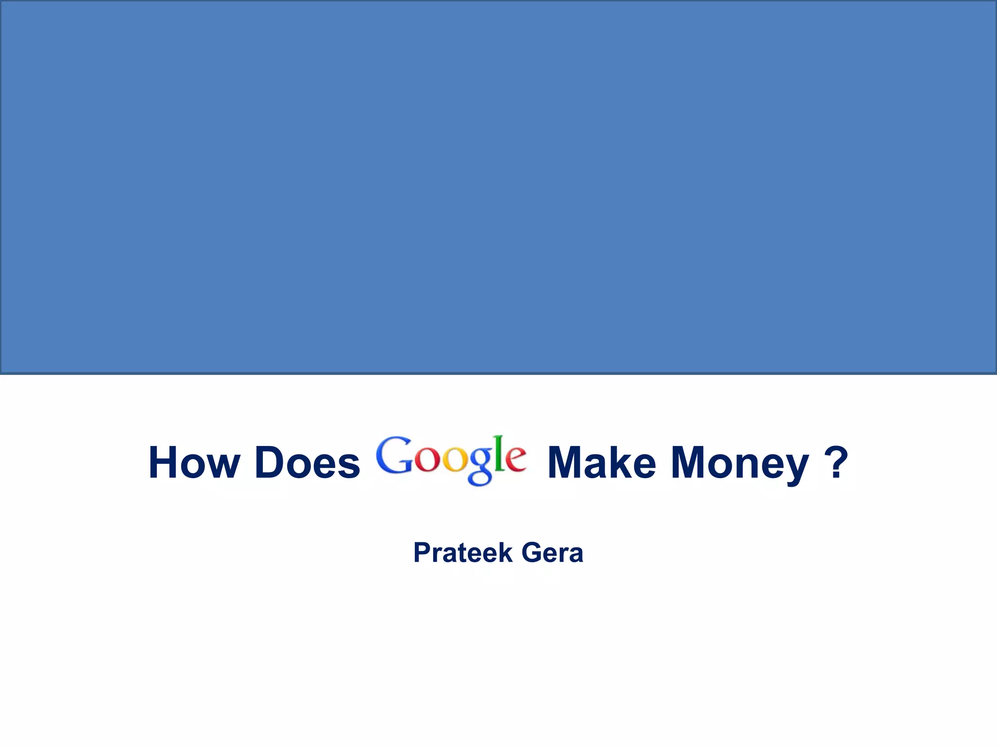 How Does Google Make Money V2 | PPT