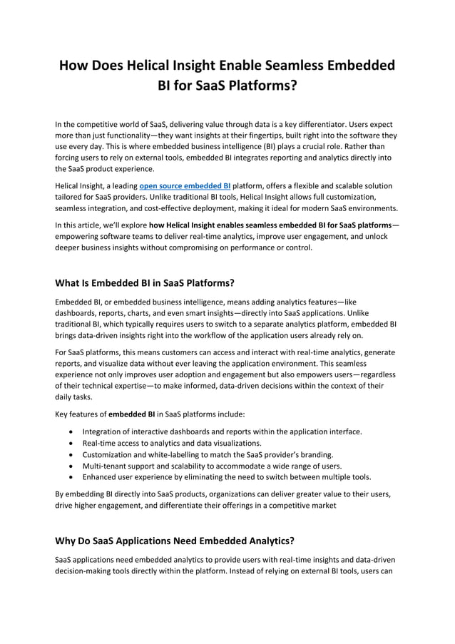 How Does Helical Insight Enable Seamless Embedded BI for SaaS Platforms.pdf