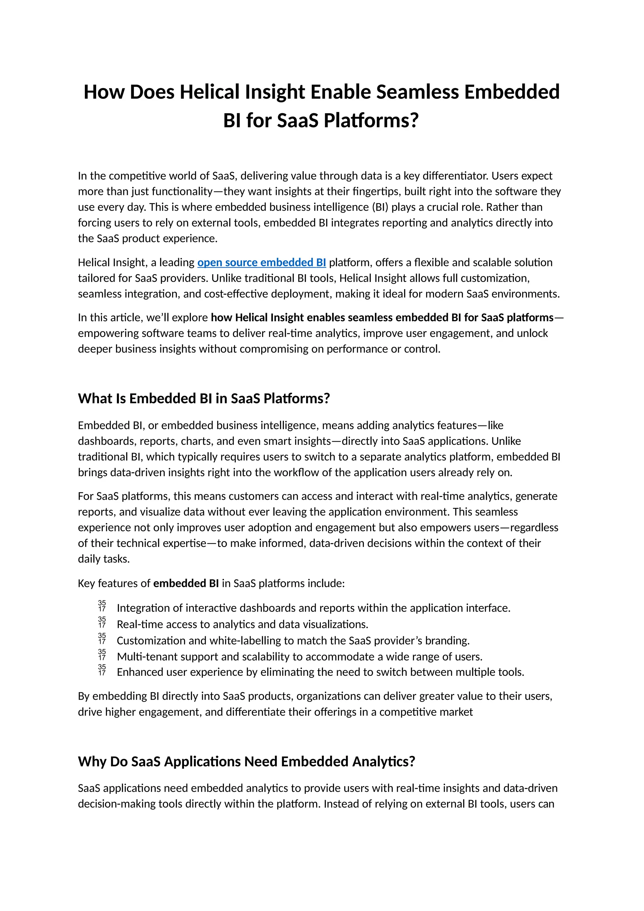 How Does Helical Insight Enable Seamless Embedded BI for SaaS Platforms.pptx