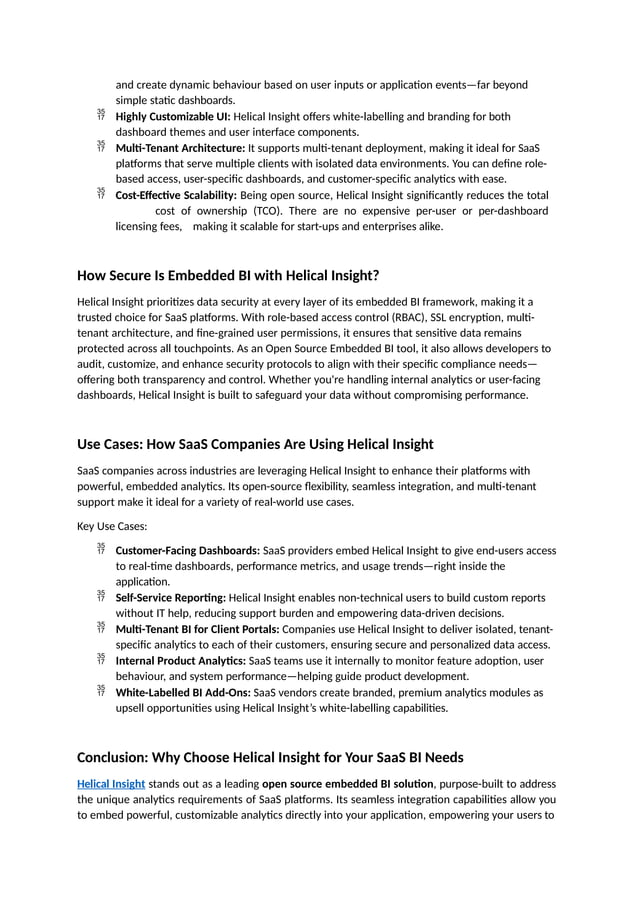 How Does Helical Insight Enable Seamless Embedded BI for SaaS Platforms.pptx