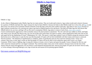 How Does Iago Use Racism In Othello | PDF