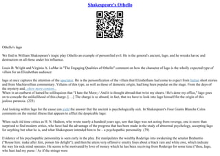 How Does Iago Use Racism In Othello | PDF