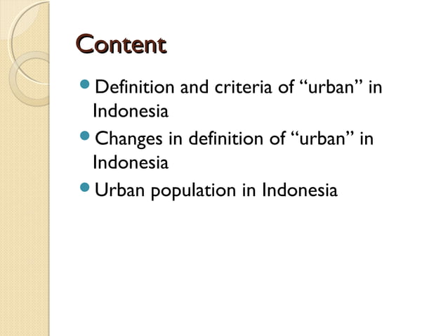 How does indonesia define urban | PPT