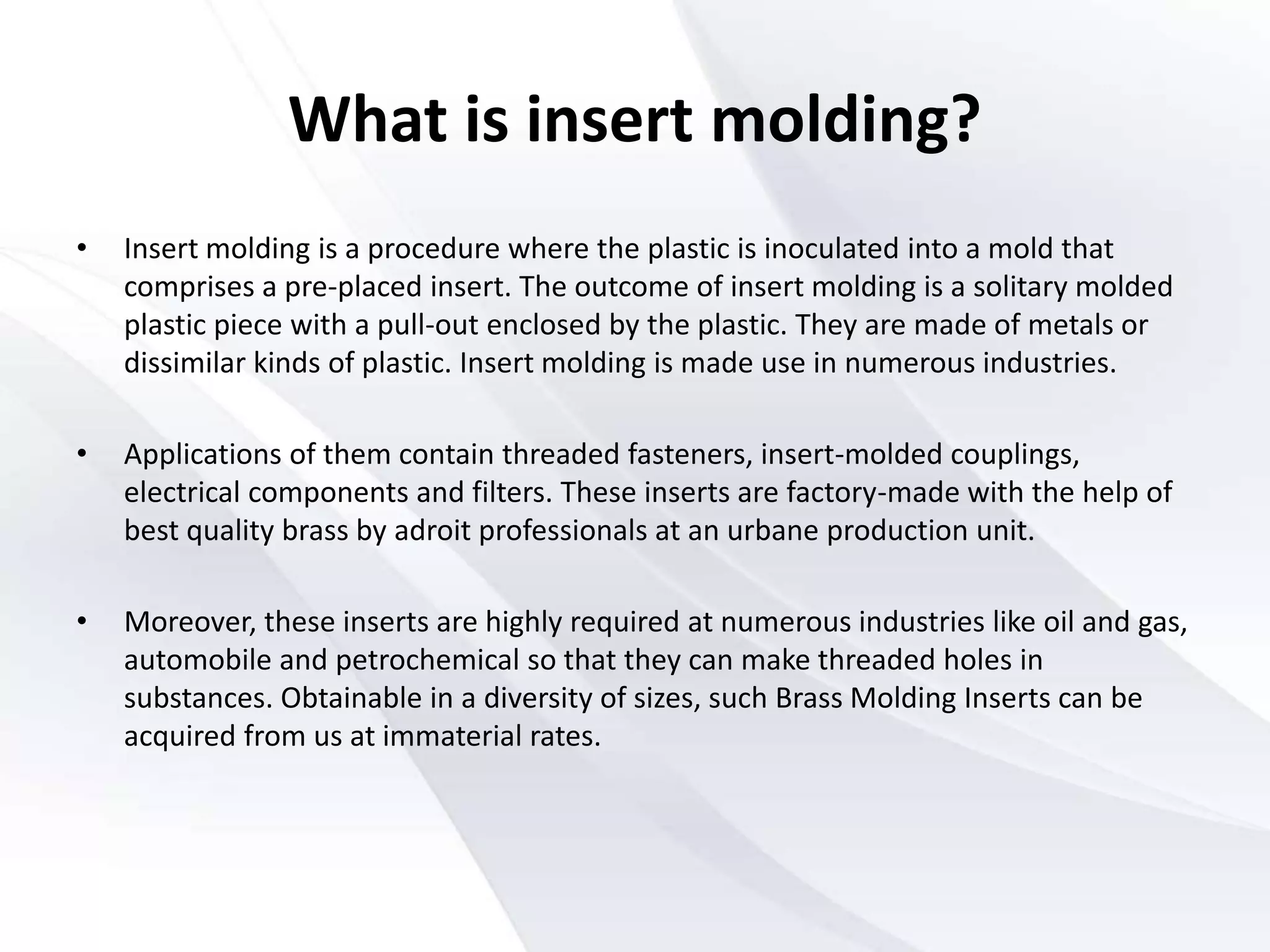 Introduce What is insert molding and molding process | PPT