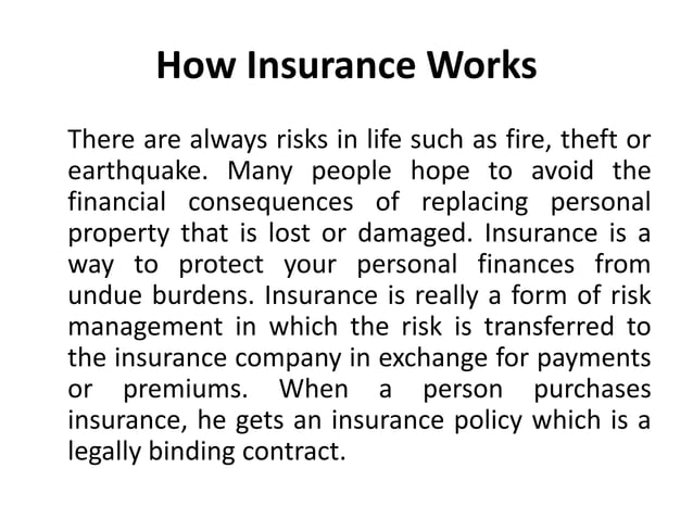 How does insurance work | PDF