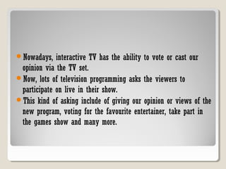 Interactive Television | PPT