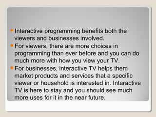 Interactive Television | PPT