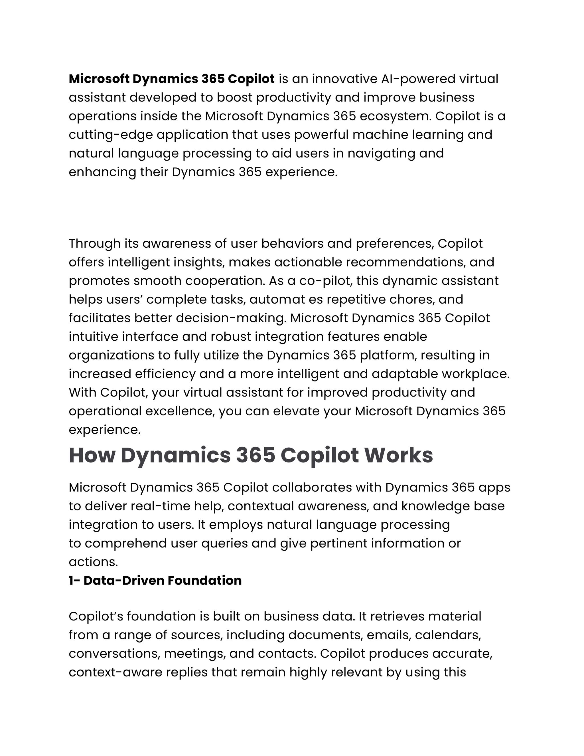 Microsoft Copilot Transformation in Dynamics 365 Business Central | PDF