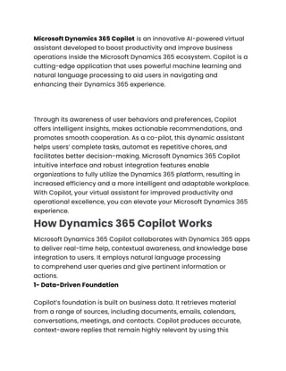 Microsoft Copilot Transformation in Dynamics 365 Business Central | PDF