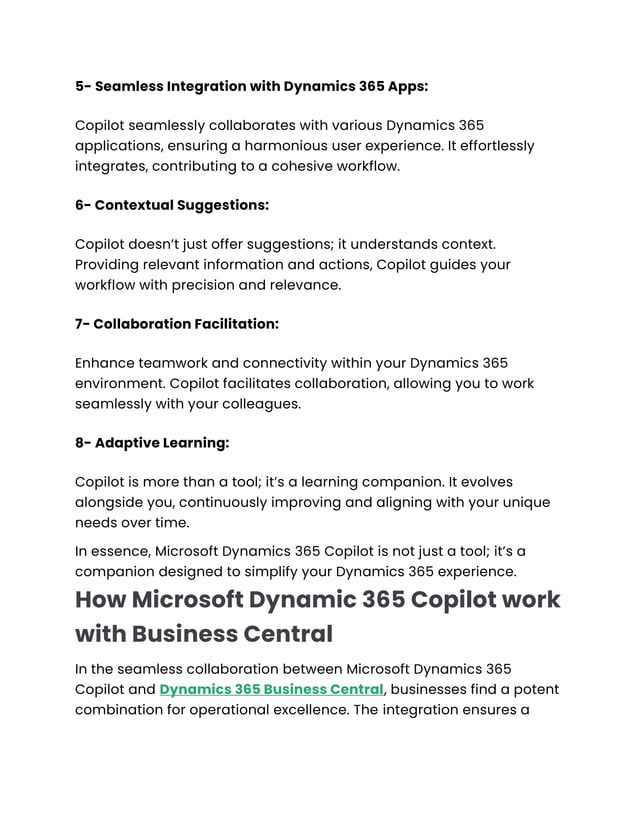 Microsoft Copilot Transformation in Dynamics 365 Business Central | PDF
