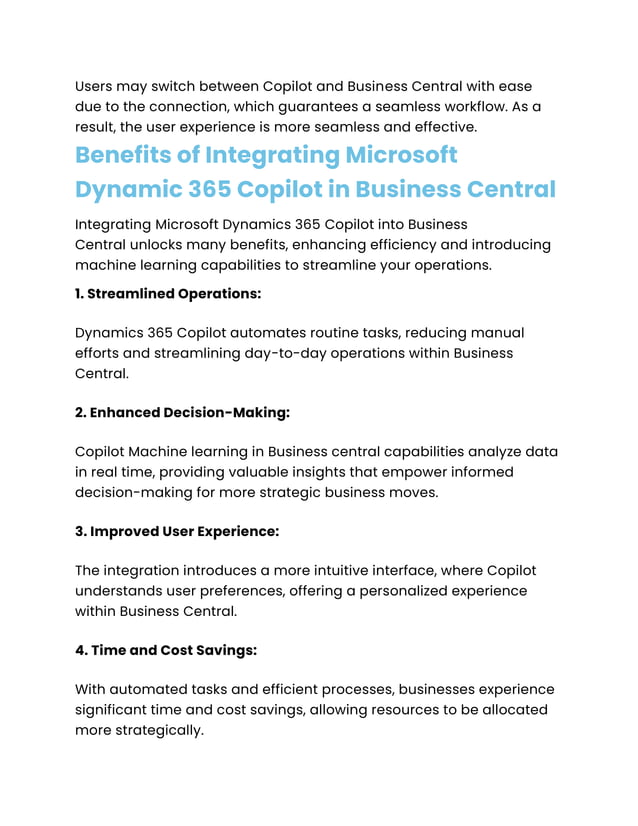 Microsoft Copilot Transformation in Dynamics 365 Business Central | PDF