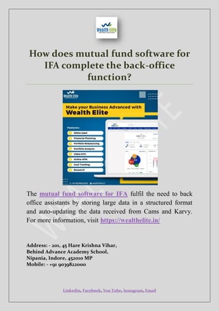 How does mutual fund software for IFA complete the back-office function.pdf